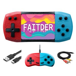 faitder - retro handheld game console built-in 620 classic game 3 inch screen portable handheld video game console supports tv connection and two player games boys girls birthday