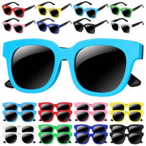 tepsmigo kids sunglasses bulk, kids sunglasses party favor, 24pack neon sunglasses with uv400 protection for kids, boys girls age 3-8, goody bag favors, great gift for pool, birthday party supplies