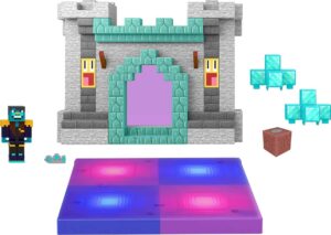 mattel minecraft creator series playset, party supreme’s palace toy with lights, music & 3.25-inch action figure