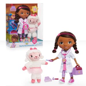 disney junior doc mcstuffins 10th anniversary time for your checkup doll and accessories, officially licensed kids toys for ages 3 up by just play