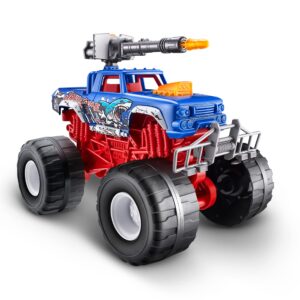 metal machines monster truck wars (jawesome) by zuru, toy car vehicle that lights up & makes sounds, fireable weapon, batteries included, monster truck toys for boys and kids