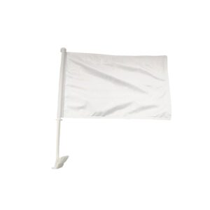 banner buzz make it visible solid white car window clip flag fade resistant vehicle for patriotic, sports events, parades - premium - double side printing (pack of 100)