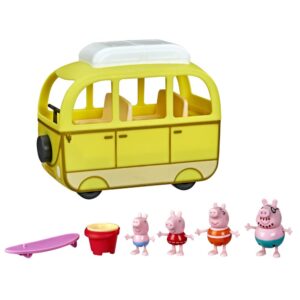 peppa pig peppa's adventures beach campervan, preschool toy, 10 pieces, working wheels, 3 years and above, multicolored (f3632ff2)