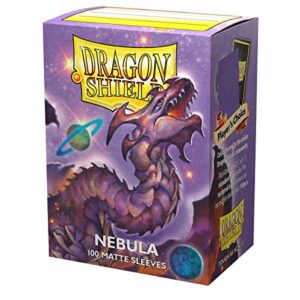 card game dragon shield standard size sleeves – matte nebula 100ct - card sleeves are smooth & tough - compatible with pokemon, yugioh, & magic the gathering card sleeves – mtg, tcg, ocg,at-11054