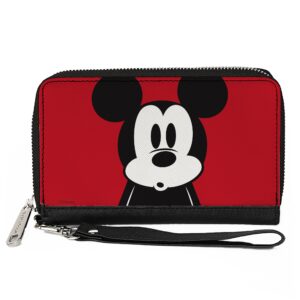 buckle-down women's pu zip around wallet rectangle-mickey mouse, 7.5"x4.5"