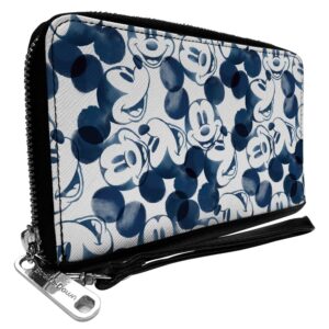 buckle-down disney mickey mouse designer wristlet women wallet, aesthetic zipper clutch, disney gift for women