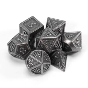 metal dice set dungeons and dragons dice dnd dice polyhedral dice set for d&d rpg mtg role playing table games