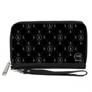 buckle-down women's pu zip around wallet rectangle-cruella de vil, 7.5"x4.5"