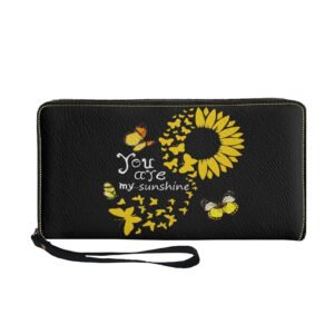 scrawlgod butterfly women wallets rfid blocking leather wristlet zipper around organizer large travel card holder purse