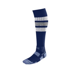 evoshield men s striped game socks, navy, large us