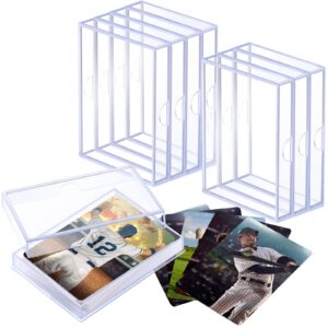 gersoniel 8 pcs baseball card case trading card protector 35 trading card capacity hinged box holder case for football plastic sports card case trading cards card storage and display, holds 280 cards