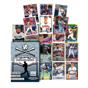 assorted set of 100 baseball trading cards - all new condition cards - perfect starter set for kids, adults, & collectors - potential superstar and hall of fame cards available - retail packaging