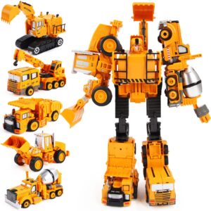 holyfun 5 in 1 transform toys, transform construction truck, great gift for 3 4 5 6 7 years old kids, boys and girls