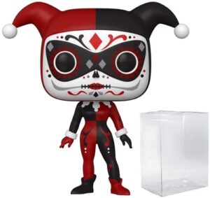 funko dia de los muertos - harley quinn pop! vinyl figure (bundled with compatible pop box protector case)