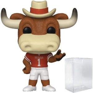 funko college mascots: university of texas - hook 'em pop! vinyl figure (bundled with compatible pop box protector case)