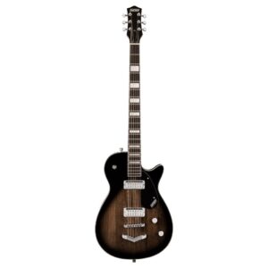 gretsch g5260 electromatic 6-string right-handed jet baritone electric guitar with v-stoptail, mahogany body and gloss finish (bristol fog)