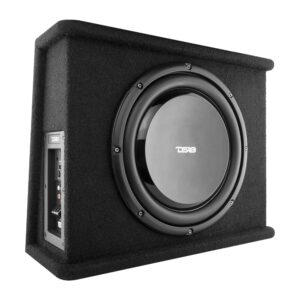 ds18 sb12a 12 inches shallow subwoofer enclosure with built in amplifier – car audio all in one amplifier and subwoofer bass package 700 watts power – great stealth car subwoofer in box with amp