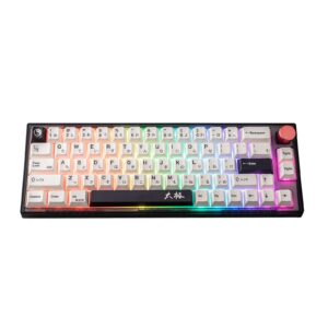 vn66 rgb mechanical keyboard 66keys programmable hot-swappable gaming keyboard with yellow switch support bluetooth/wired/2.4ghz tri-mode (yellow switch, black)