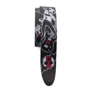 perri's leathers, official david bowie ziggy stardust licenced leather guitar strap, direct to leather series, anti-slip, adjustable from 42.5" to 56" inch, compatible w/all button lock systems