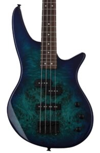 jackson js series spectra bass js2p, blue burst, laurel fingerboard