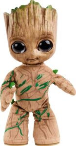 mattel marvel plush, groovin’ groot dancing & talking figure from the disney+ series i am groot, soft toy for kids, fans & collectors