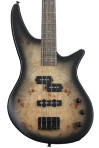 jackson js series spectra bass js2p, black burst, laurel fingerboard