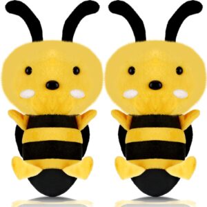 civaner 2 pieces stuffed honeybee toy bee movie plush bee stuffed animal for honey bee decor 1st birthday bee themed party, 7.87 inches