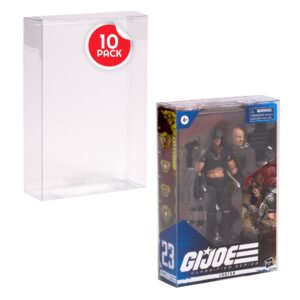 evoretro action figure display protective case box for gi joe 6 inches classified series and marvel legends 6 inches infinity saga - 10-pack - stackable 0.40mm thick, clear pet plastic protector