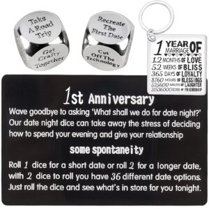 1st anniversary dice,1st wedding anniversary dice for couples,1 years anniversary date night dice gift,1 years anniversary for her,1st anniversary for husband