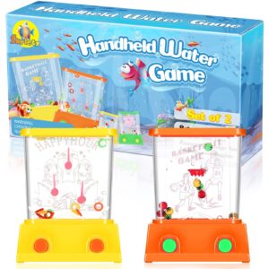 skylety 2 pcs handheld water game 2.6 x 3.25 inch arcade water ring water tables in a gift box for beach fun game toys fun stocking stuffers gifts for toddler kids adults retro pastime, without water