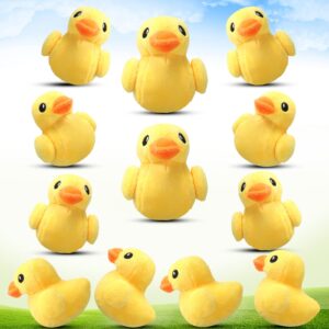 skylety 12 pieces stuffed duck plush yellow duck stuffed animal 4 inches duck plush soft toy small duck playset for boys and girls room sofa birthday baby shower duck theme party decoration