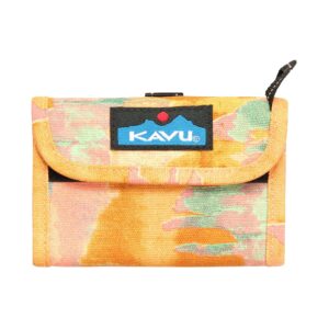 kavu wally trifold wallet with coin pocket and key ring - coastal tie dye