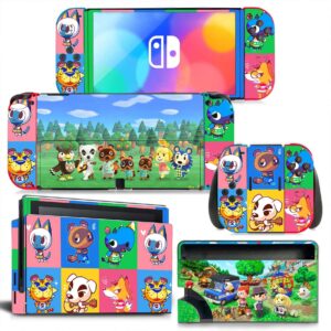 innageek - protective skin sticker vinyl for nintendo switch oled animal crossing