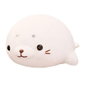 xiou cute seal plush toy stuffed animal, super soft seal hugging pillow, chubby seal plushie gift for kids children girls boys baby toddlers, sea animal adorable home decor (s-19.7in/50cm)