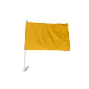 solid yellow car window clip flag fade resistant vehicle for patriotic, sports events, parades - premium - double side printing (pack of 100)