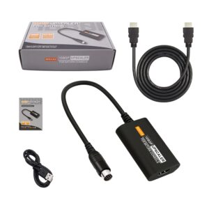 kacenray hdmi converter for sega saturn 1080p upscaler hdmi adapter cable s-video input 4:3/16:9 aspect ratio switching