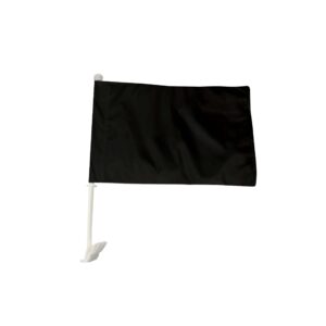 solid black car window clip flag fade resistant vehicle for patriotic, sports events, parades - premium - double side printing (pack of 100)