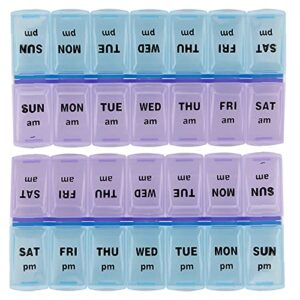 (tm) weekly 7-day am and pm travel pill container medicine box with 14 compartments home supplies organizers and storage