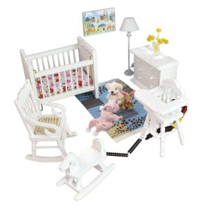 iland miniature dollhouse furniture and accessories for dollhouse nursery on 1/12 scale (lovely 14pcs)