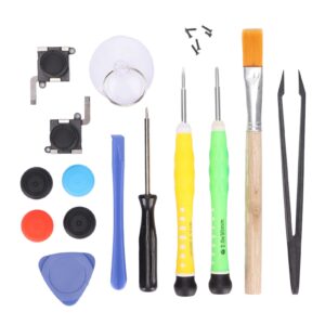 disassembly kit for switch, 21in 1 disassembly repair tool kit joystick screwdriver press stick pick brush clip suction cup silicone keycap screw box set for switch handle