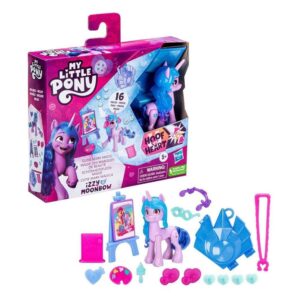 my little pony: make your mark toy cutie magic izzy moonbow - 3-inch hoof to heart pony with surprise accessories, kids ages 5 and up