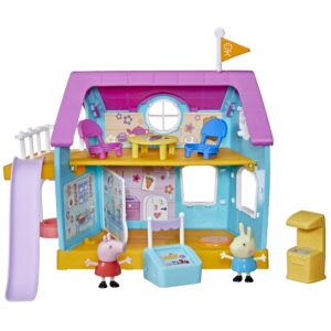 peppa pig club kids-only playset preschool toy; sound effects; includes 2 figures, 7 accessories; ages 3 and up