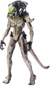 hiya toys aliens vs. predator: battle damaged predalien 1:18 scale action figure multicolor ema0098