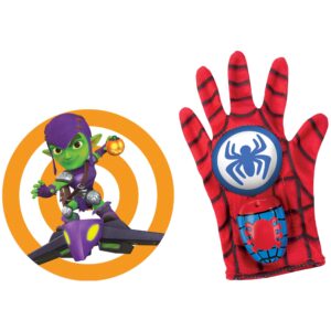 spidey and his amazing friends spidey water web glove with green goblin target, marvel preschool water toys, kids easter gifts, ages 3+