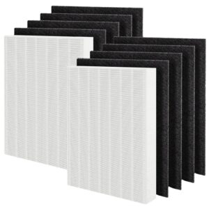 mestica 115115 replacement filter a for winix air purifier c535, 5300-2, p300, 5300, wac5500, 6300, 2 size 21 true hepa filter + 8 activated carbon pre-filters