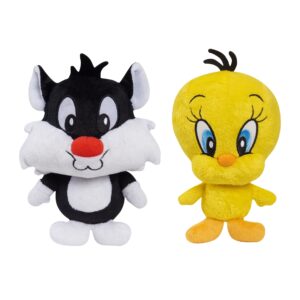 looney tunes plush pals 2-piece set stuffed animals, 7-inch tweety and sylvester, kids toys for ages 3 up, amazon exclusive by just play