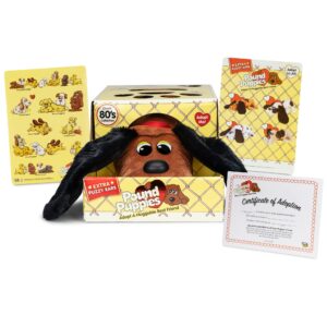 pound puppies classic plush - reddish brown with black spots