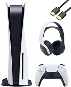 playstation 5 disc version ps5 console bundle with pulse 3d wireless headset with u deal hdmi (renewed)