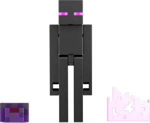 mattel minecraft enderman action figure, 3.25-in, with 1 build-a-portal piece & 1 accessory, building toy inspired by video game, collectible gift for fans & kids ages 6 years & older