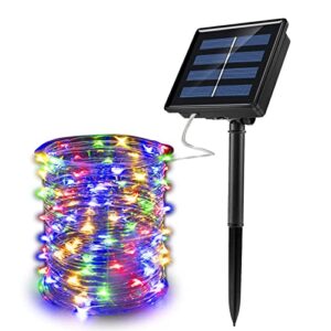 outdoor string lights solar string lights garland christmas decorative 8 modes fairy lights copper wire lights for outdoor wedding homes party garden ( emitting color : rgb , wattage : 200led )